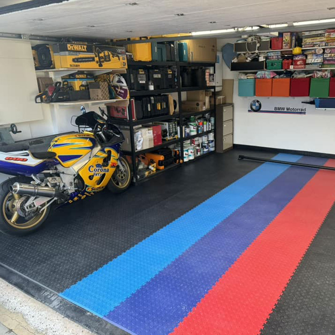 MotoLock Tiles In A Motor Bike Garage | Mototile
