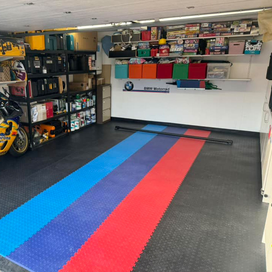 MotoLock Tiles In A Motor Bike Garage | Mototile
