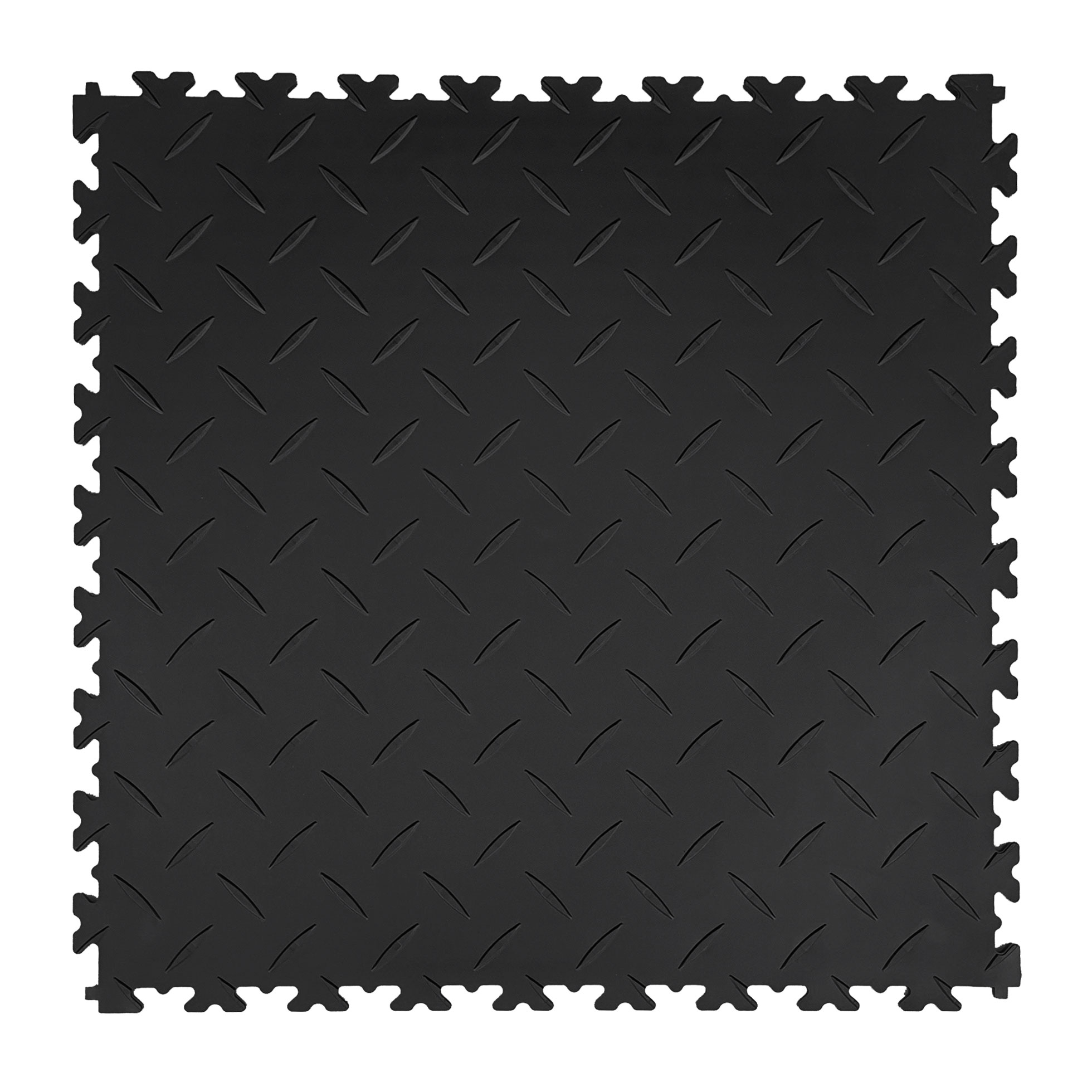 Garage Floor Tiles | MotoLock Black | Diamond Plate