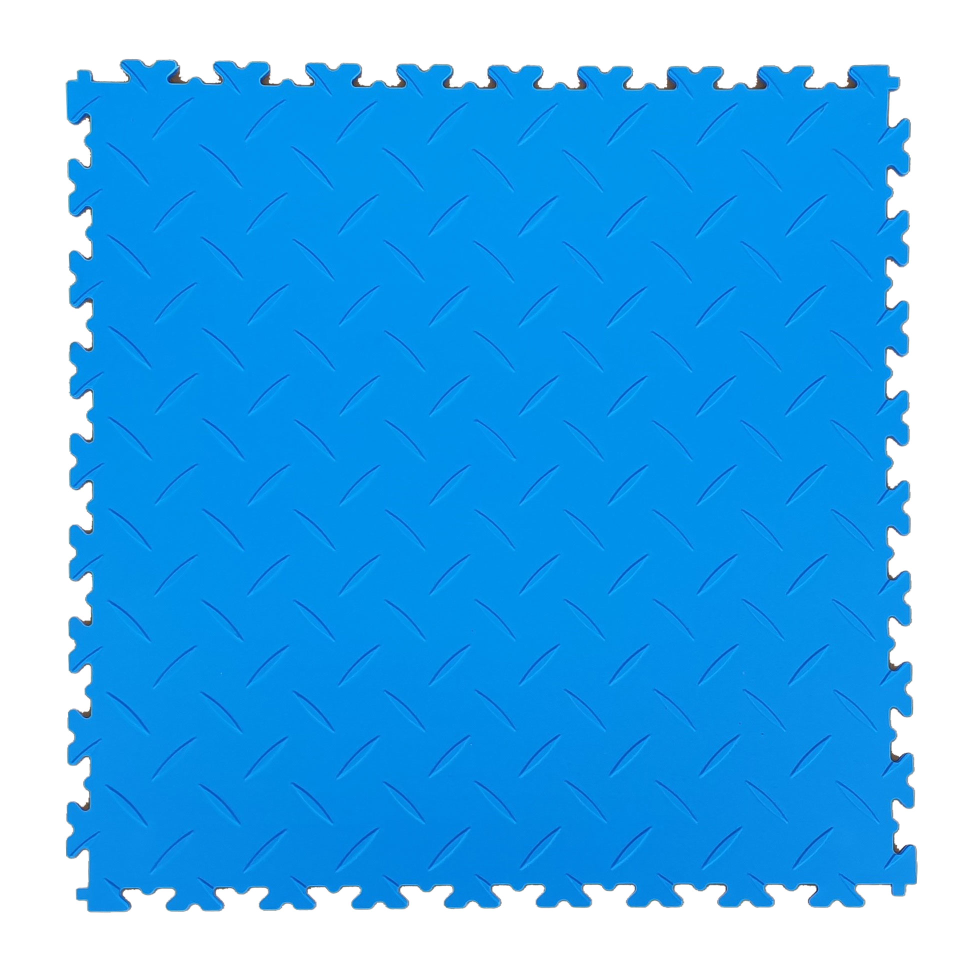 Garage Floor Tiles | MotoLock Electric Blue | Diamond Plate