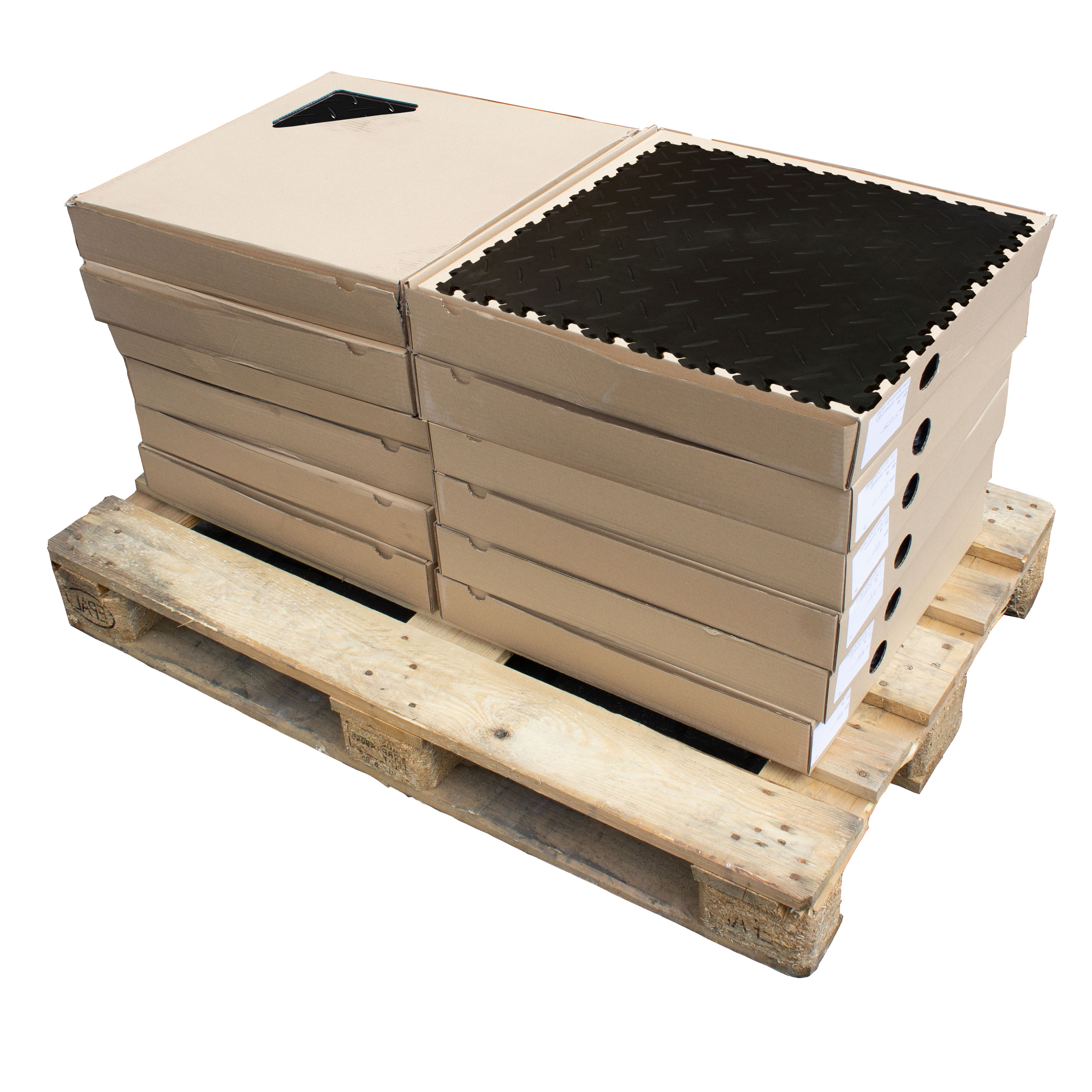 Garage Tiles | MotoLock Black Recycled | Diamond Plate | 100 Tile Pack