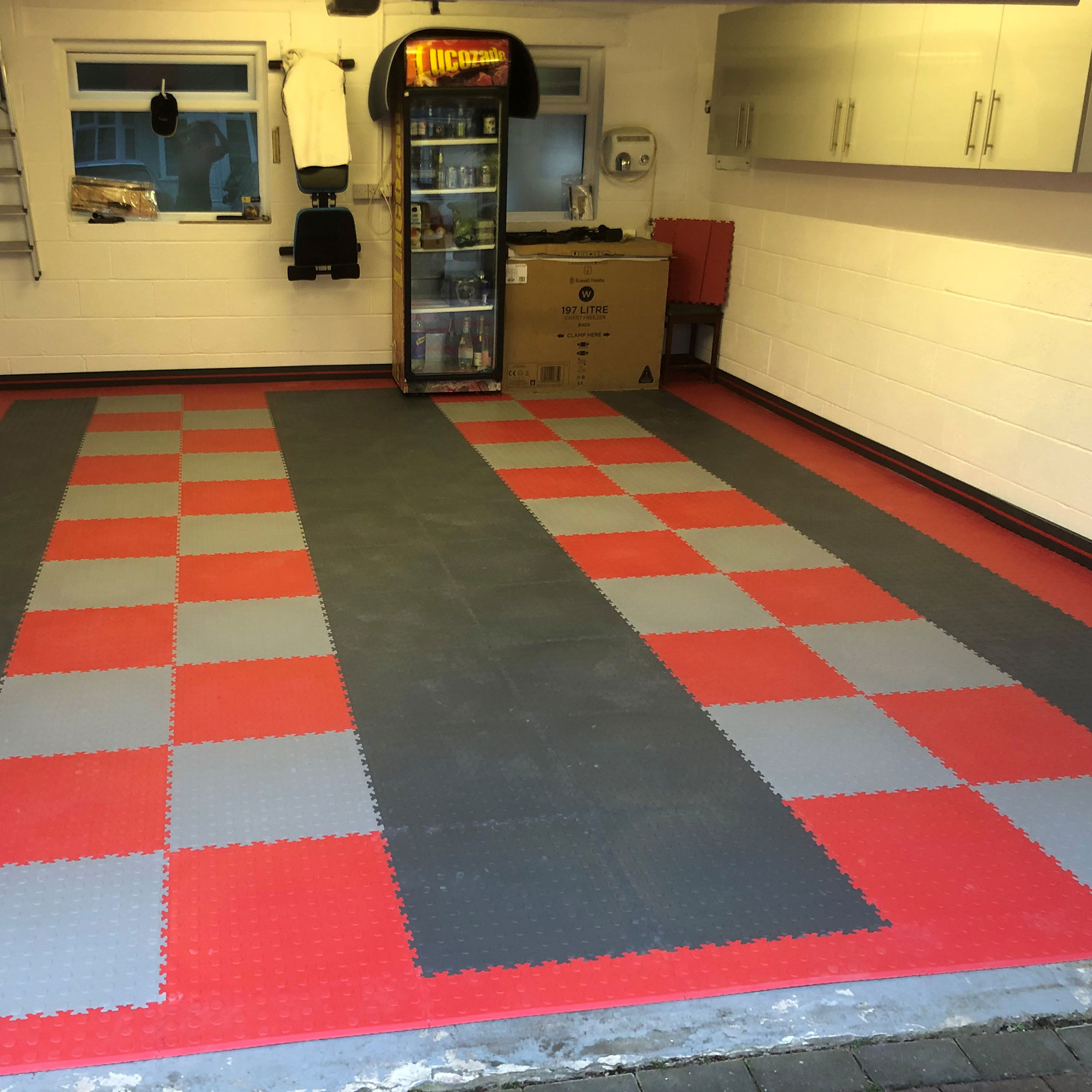Garage Floor Ramps | MotoLock Red | Diamond Plate