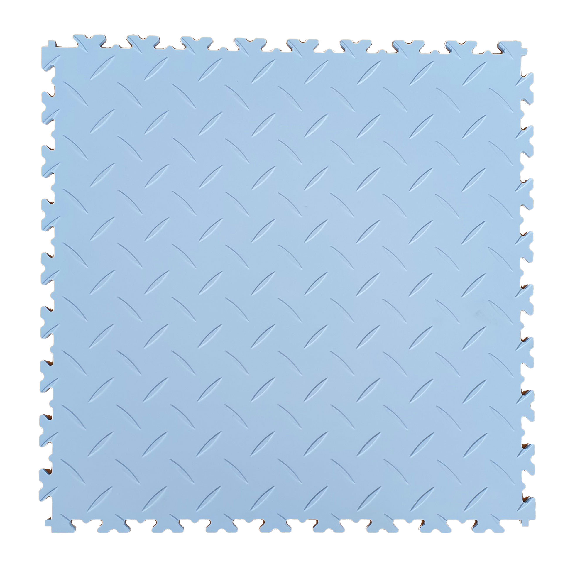Garage Floor Tiles | MotoLock Light Blue | Diamond Plate
